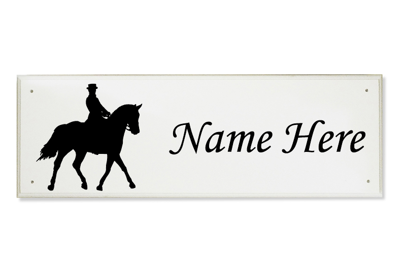 Trotters Equine Stable Plaques - White & Black Plaque